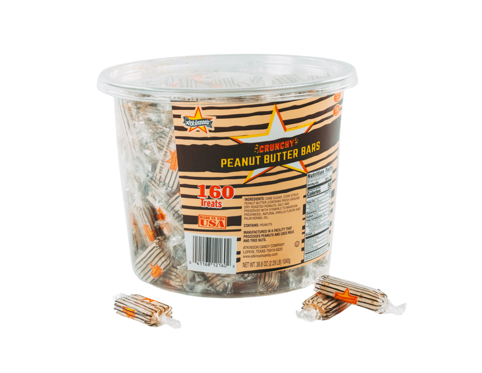 Peanut Butter Bar™ Bite Size - Tub (160 count) – Atkinson Candy Co.